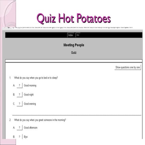Quiz hot potatoes | PPT