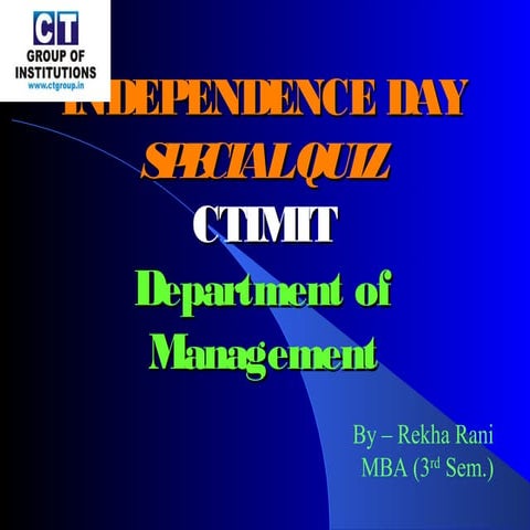 Quiz on Independence Day | PPT