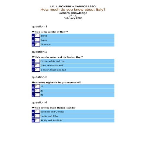 Italian History Game | PDF