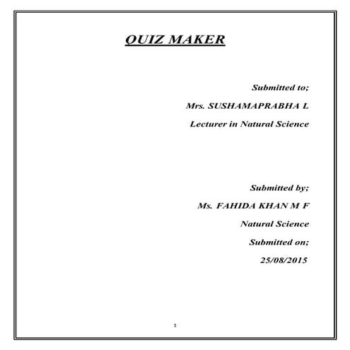 Quiz maker | PDF