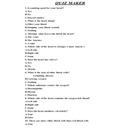 Quiz maker | DOCX