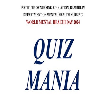 quiz mania_095010.pptxquestionnair3 mental health | PPT