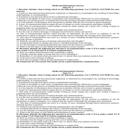 Quizs for media and information literacy | DOCX