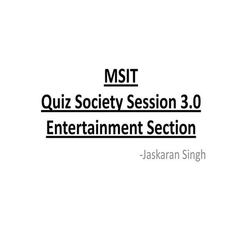 Entertainment Quiz | PDF