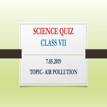 Quiz on air pollution | PPTX