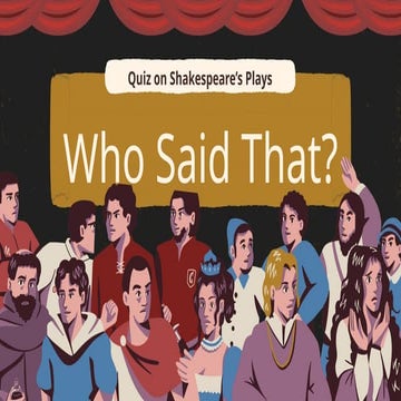 Quiz on Shakespeare’s Plays Quiz Presentation in Black, Yellow, and Red ...