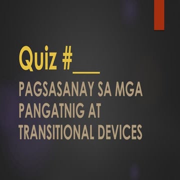 Filipino 9- Pangatnig at Transitional Devices | PPTX