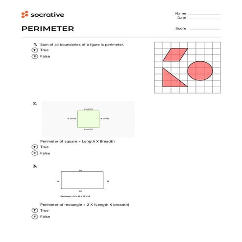 Quiz Math - perimeter Class V | PDF | Physics | Science
