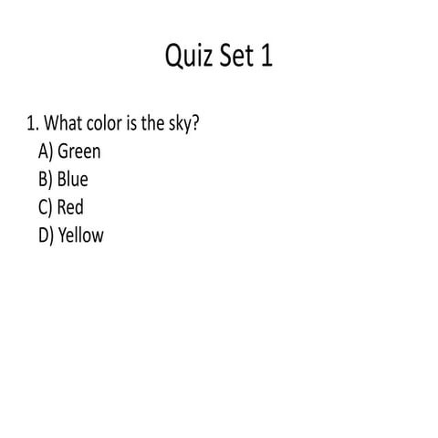 Pre Primary Student Level Quiz on General Knowledge | PPTX
