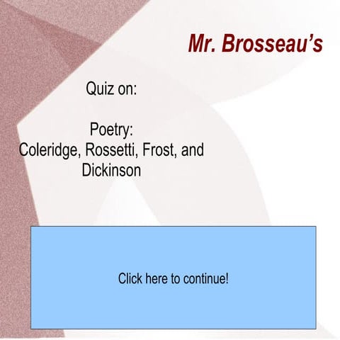 Poetry Powerpoint Quiz | PPT