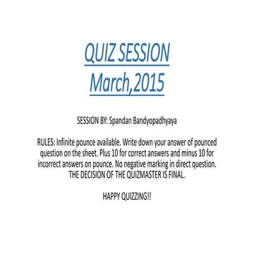Quiz session - II | PPTX