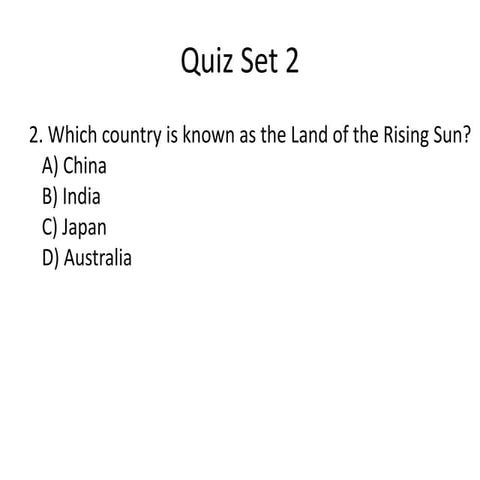 Pre Primary Student Level Quiz Set on General Knowledge | PPTX