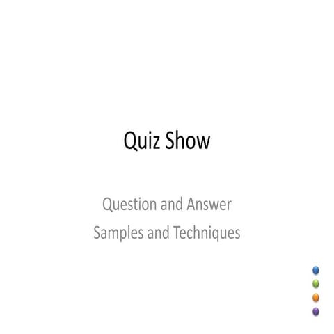 Quiz Show | PPT