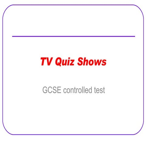 Quiz Shows | PPT
