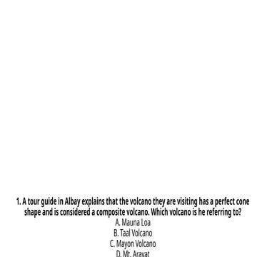 A quiz for the Topic about Volcanoes for grade 8 | PPTX