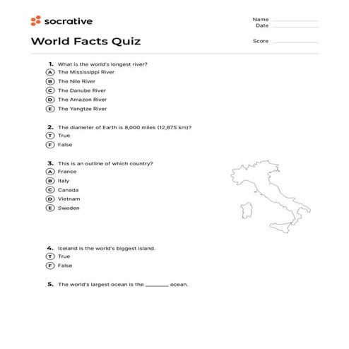 Quiz world facts quiz | PDF