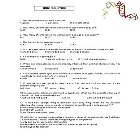 Quizz genetics | PDF