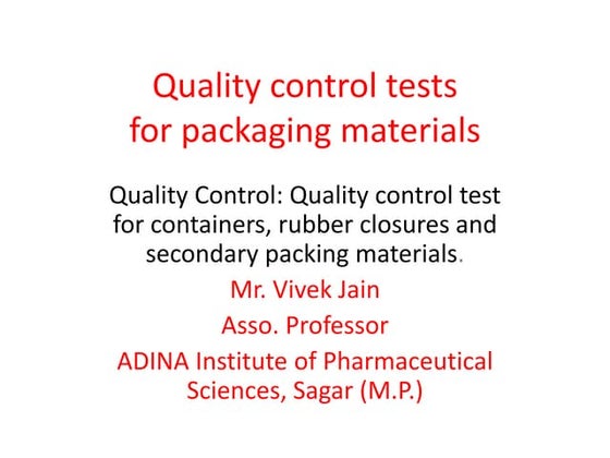 Quality control test of glass containers | PDF | Chemistry | Science