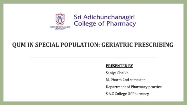Polypharmacy in the elderly | PPT