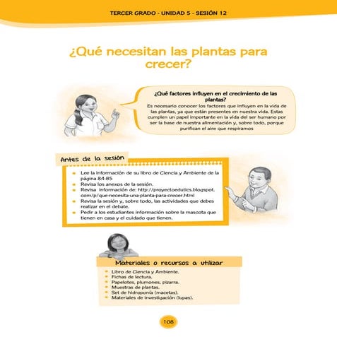 ¿Qué necesitan las plantas para crecer? | PDF