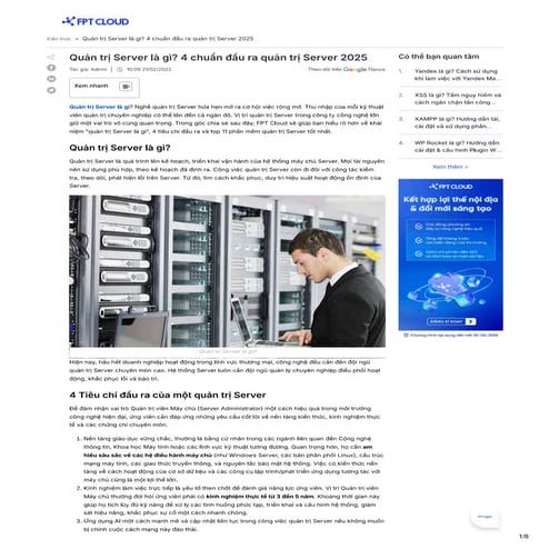 Quản Trị Server Là Gì? 4 Chuẩn Đầu Ra Nghề Quản Trị Server Năm 2025 | PDF