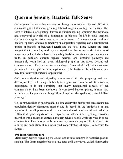 Quorum Sensing | PPTX