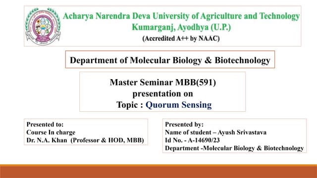 Quorum sensing in bacteria | PPT
