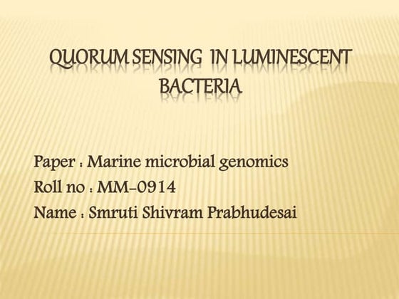 Quorum Sensing | PPTX