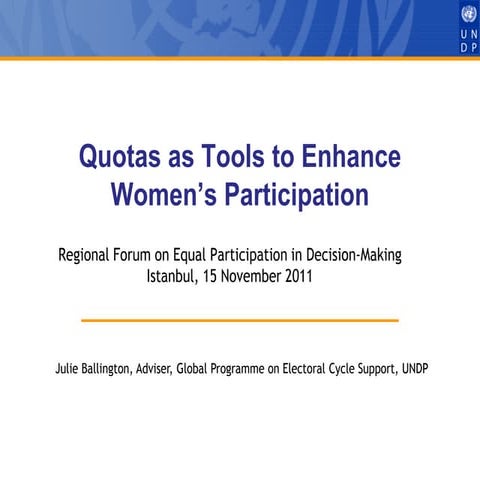 Quotas as Tools to Enhance Women’s Participation | PDF