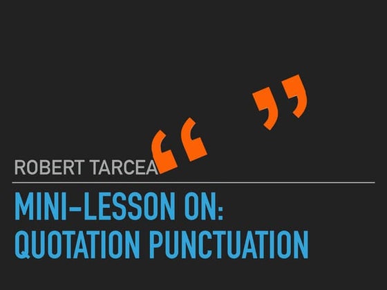How to use quotation marks | PPTX
