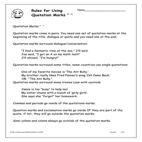 Quotation marks-rules | PDF