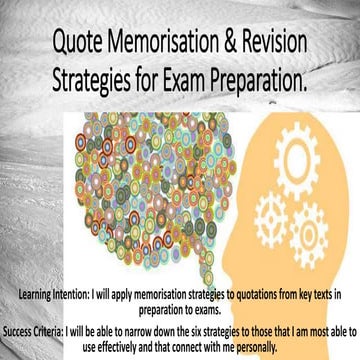 Quote memorisation for English Exam strategies | PPT
