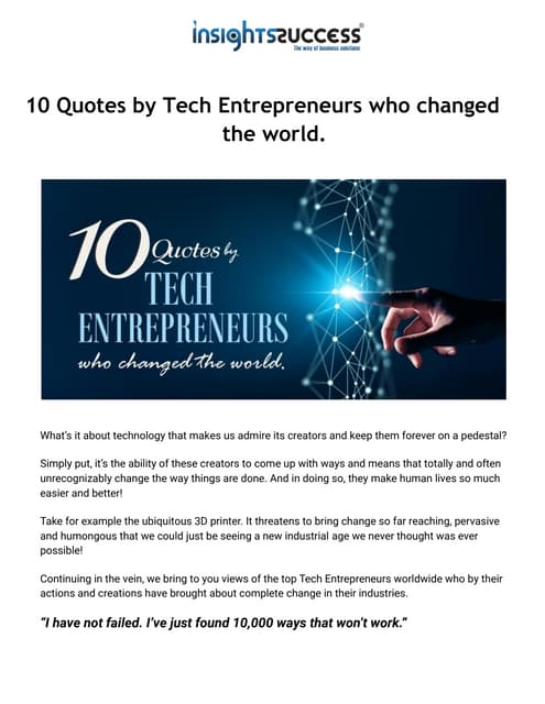 10 quotes by tech entrepreneurs who changed the world | PDF