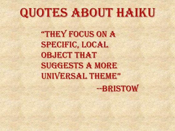The Don'ts of Haiku | PPT