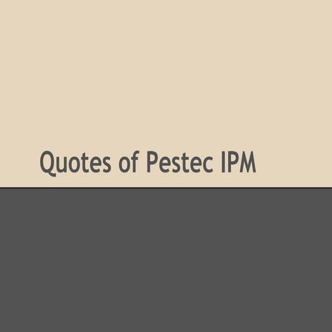 Quotes of Pestec IPM | PDF