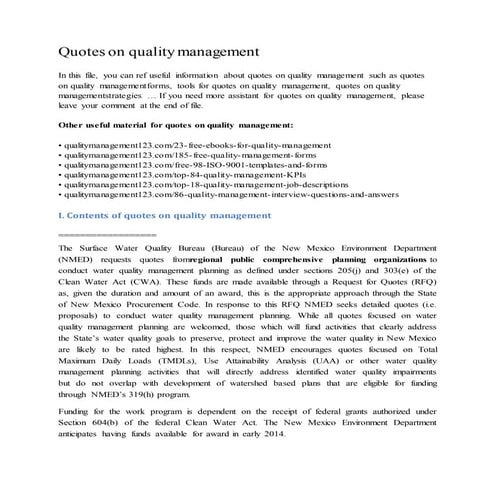 Famous Quality Management Quotes