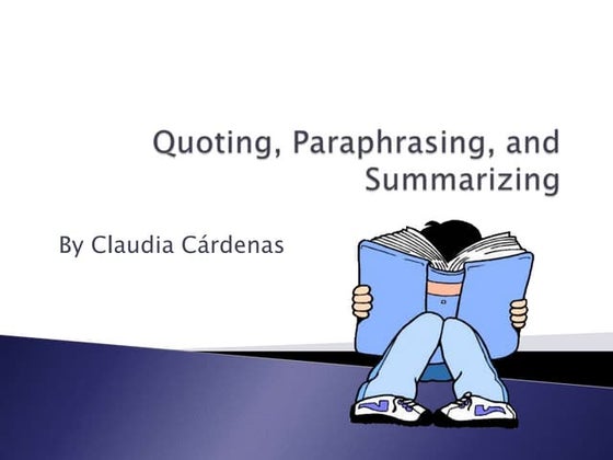 Paraphrasing and Summarizing | PPTX
