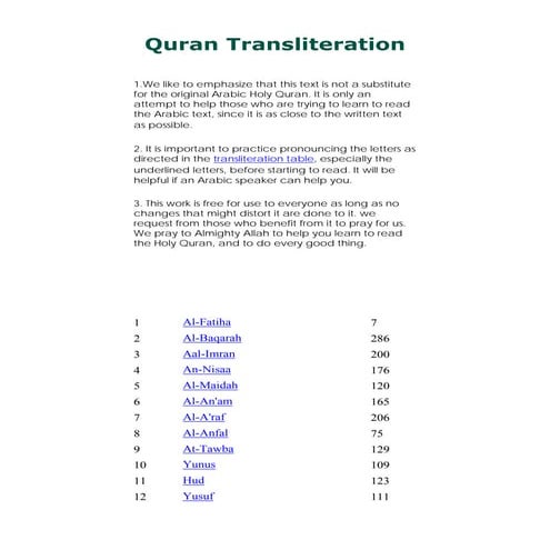 Quran Transliteration | PDF