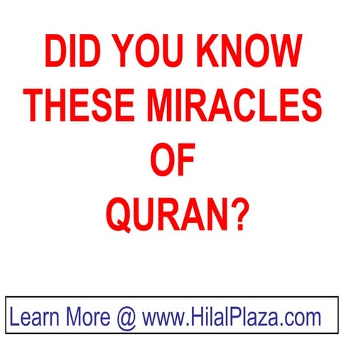 Quran Miracles - An introduction to Islam | PPT
