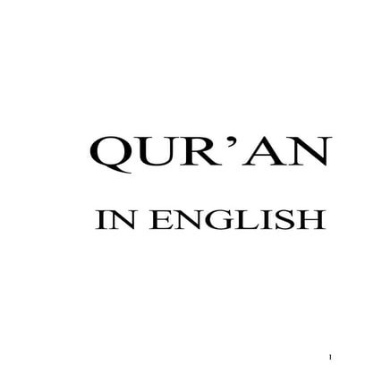 Qur'an in english | PDF
