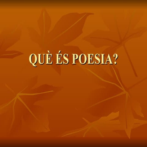 Què és poesia | PPT