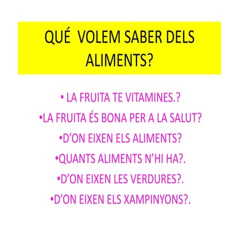 Qué volem saber dels aliments?.CÑASSE UNICORNIS | PPTX