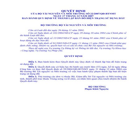 Quy dinh thanh lap ban do hien trang su dung dat | DOC