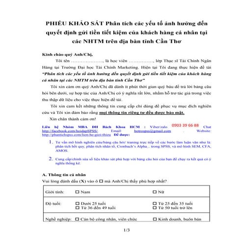 Quyet dinh gui tien tiet kiem cua khach hang ca nhan tai cac nhtm tren dia ban tinh can tho | PDF