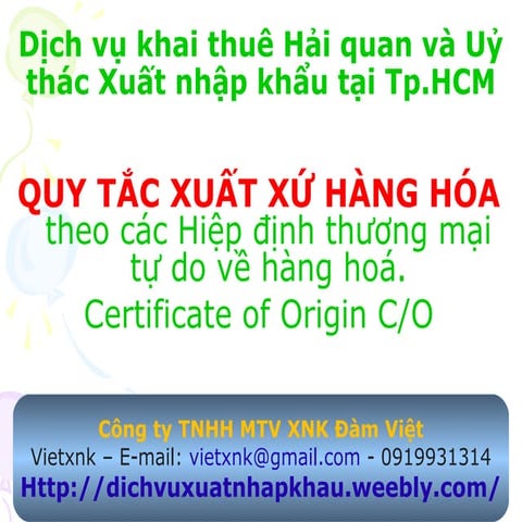 Quy tac xuat xu hang hoa theo free trade area - certificate of origin ...