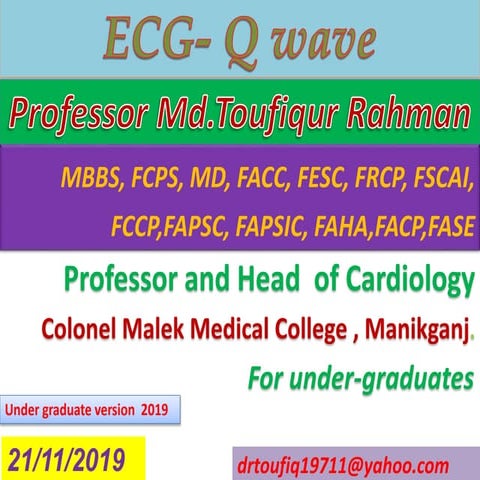 Q WAVE IN ECG,CAUSES OF PATHOLOGICAL Q WAVES | PPTX