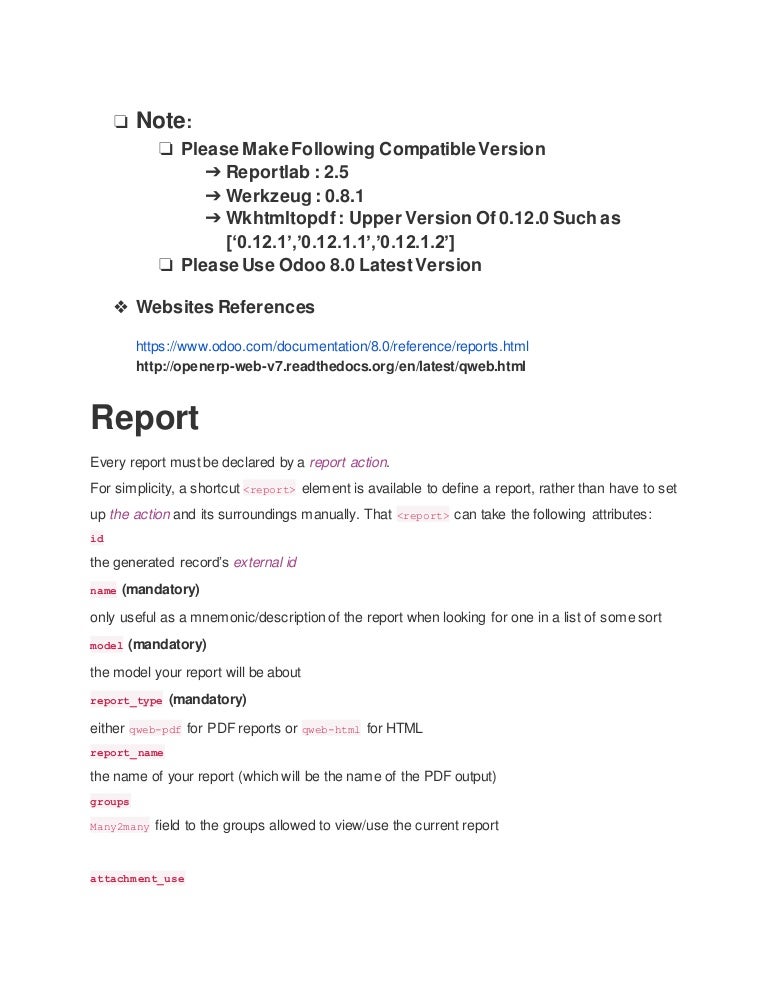 QWeb Report in odoo QWeb Report in odoo