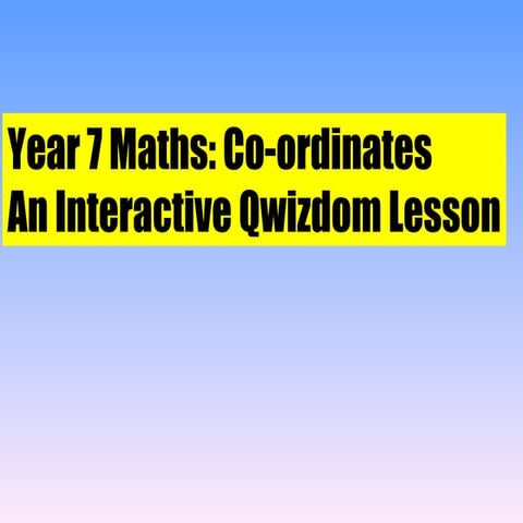 Qwizdom year 7 maths - coordinates | PPT