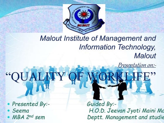 Quality of work life | PPT