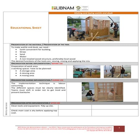 educational sheet wattle and daub | PDF
